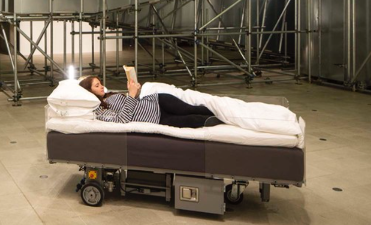 Spend the night on robotic beds that roam around a London art gallery ...