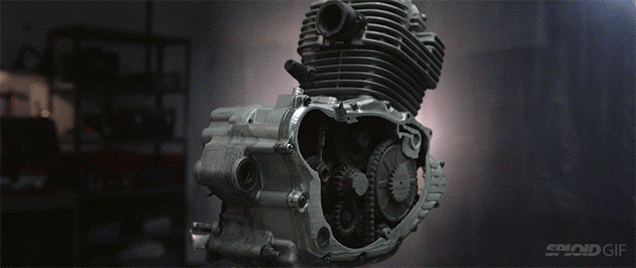 Watch this motorbike engine disintegrate a millimeter at a time / Boing ...