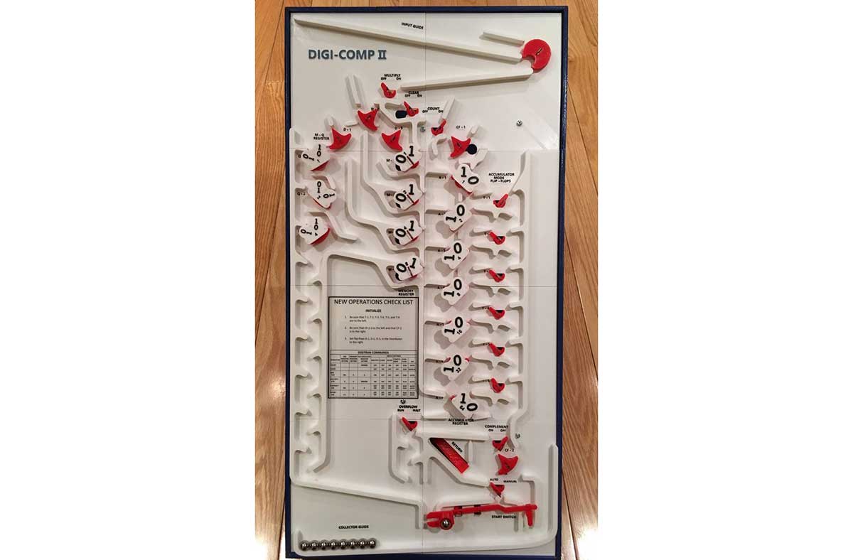 3D printed replica of the Digi-Comp II marble computer / Boing Boing